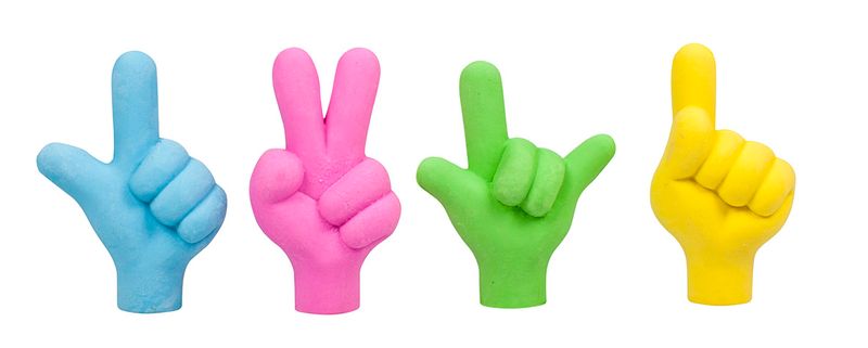 ERASER Talking hands topper set of 2 pcs